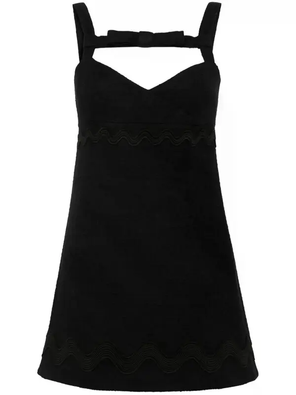 PATOU Bow-neckline Tweed Mini Dress - Black