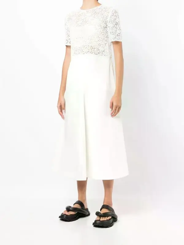 Goen.j Macramé Panel Midi Dress