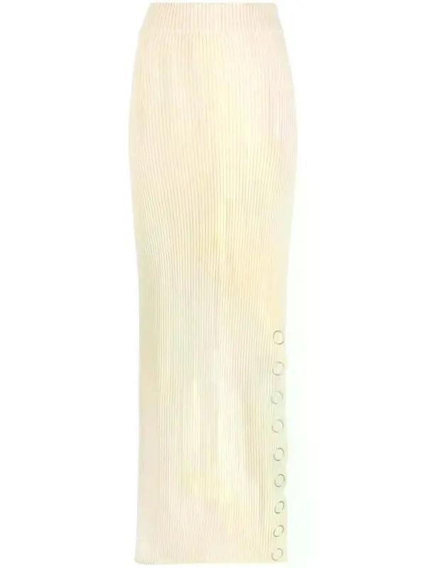 JIL SANDER Snap-button Rib-knit Maxi Skirt