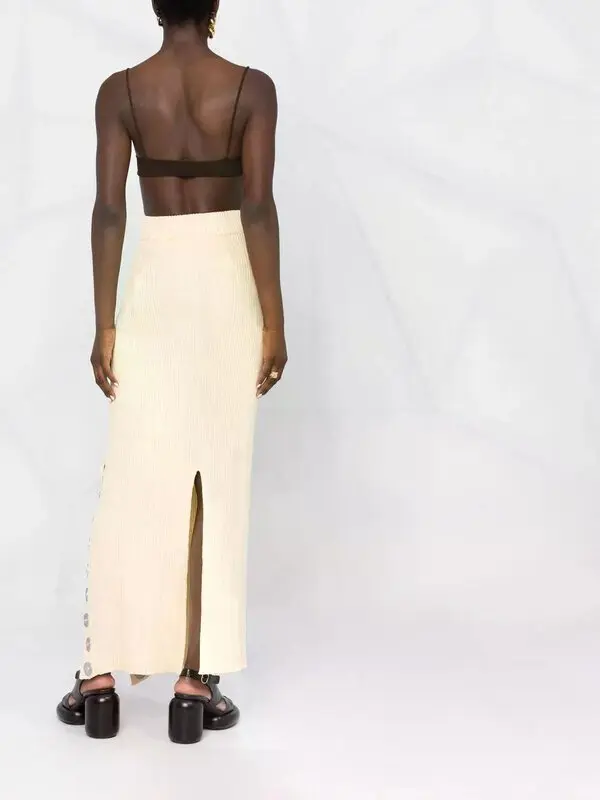 JIL SANDER Snap-button Rib-knit Maxi Skirt