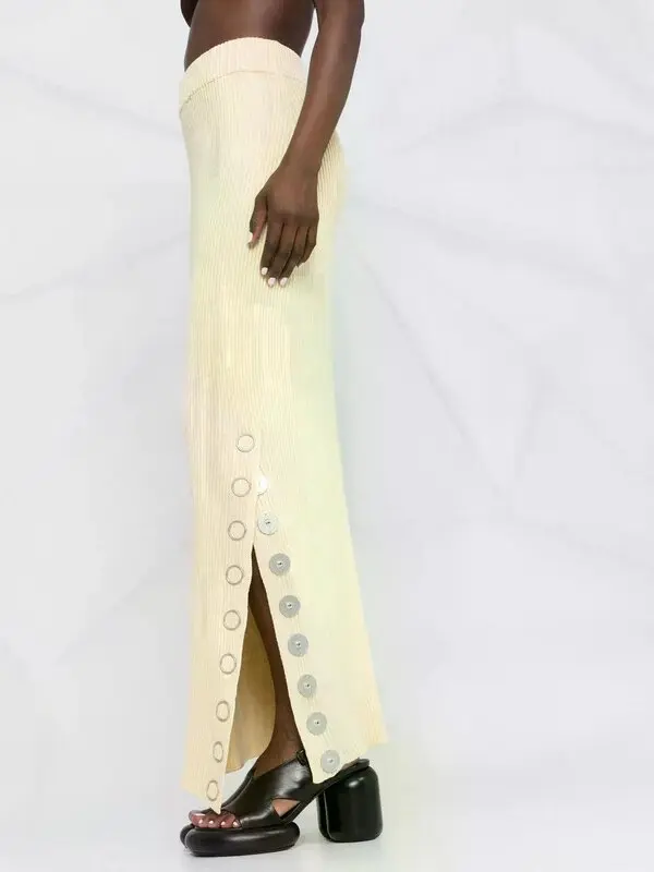 JIL SANDER Snap-button Rib-knit Maxi Skirt