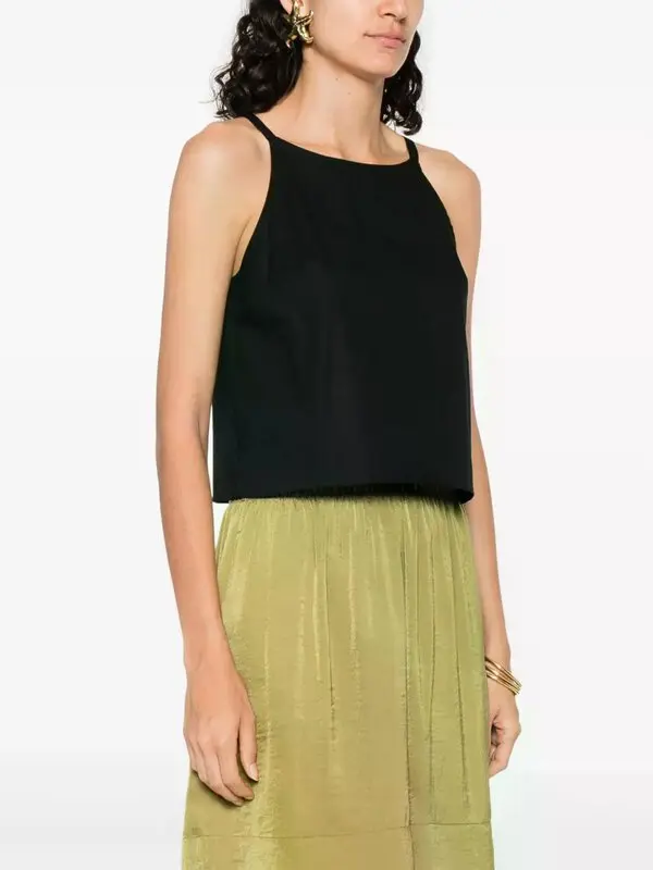 MOUTAKI Sleeveless Square Neck Top With Keyhole Detail