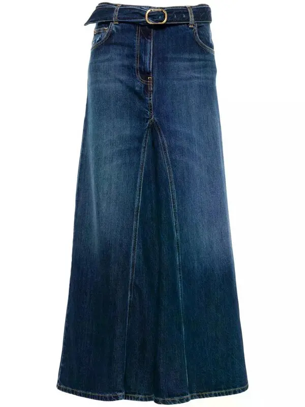 TWINSET Wide Leg Jeans With Logo Buckle - Blue