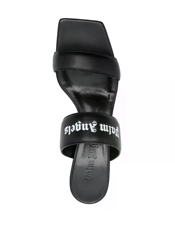 Palm Angels Logo Band Leather Sandals