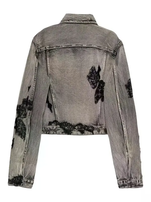 JNBY Distressed Lace Detail Denim Jacket