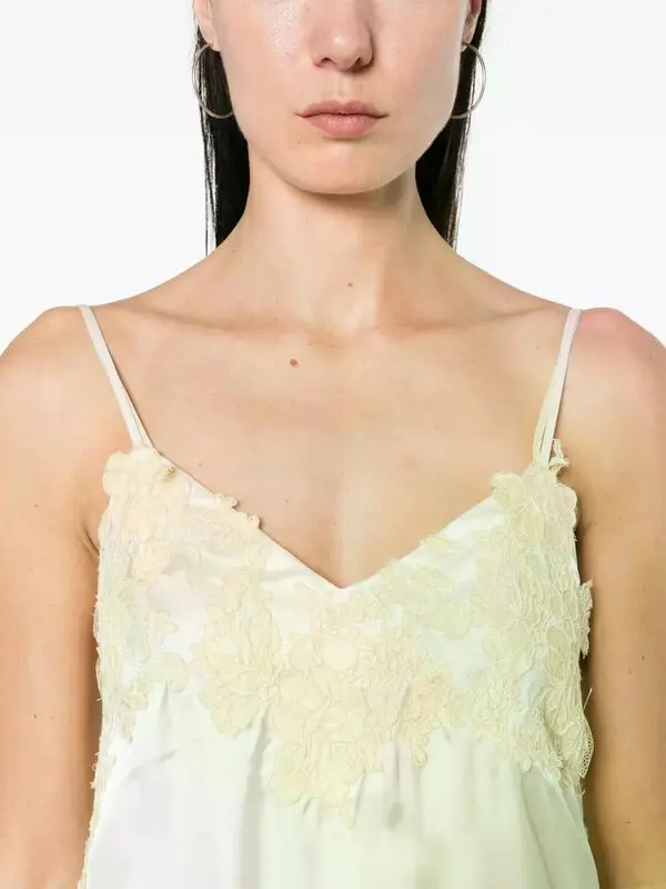 Plan C Floral-lace Satin Slip Dress