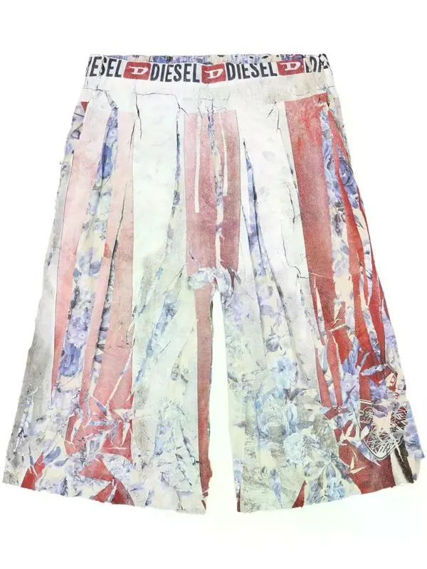 DIESEL® P-helge Printed Knee-length Shorts