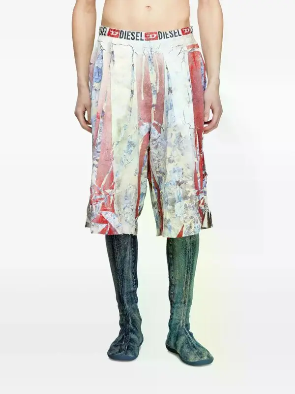 DIESEL® P-helge Printed Knee-length Shorts