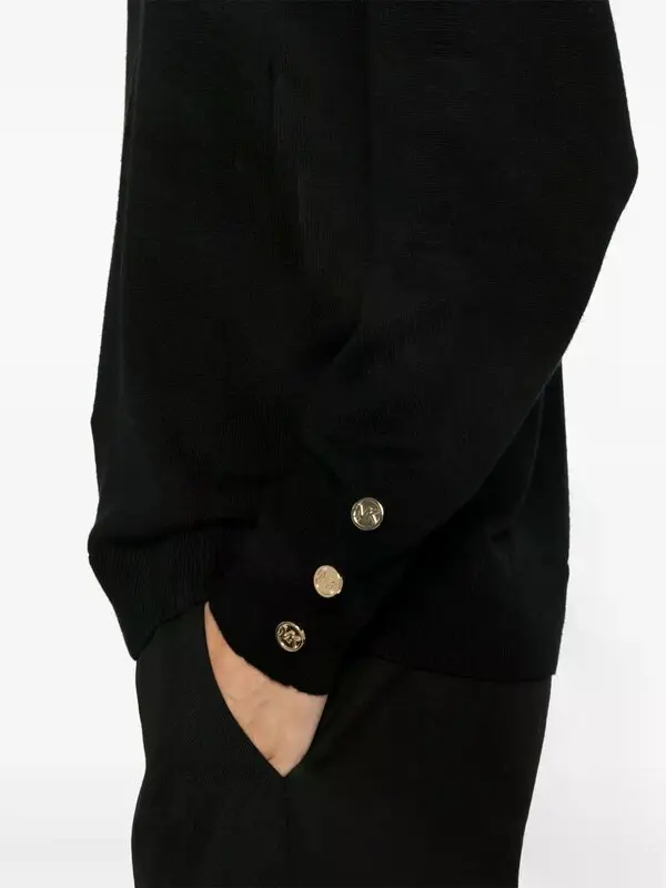 Michael Kors Merino Wool V-neck Sweater With Button Detail