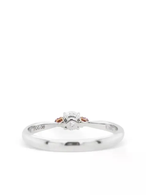 HYT JEWELRY 18kt White Gold Diamond Ring With Pink Diamonds