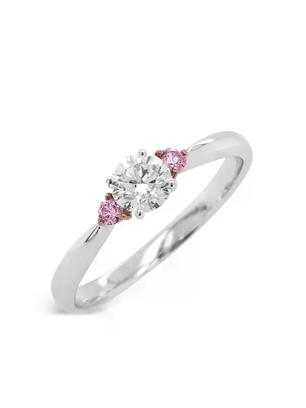 HYT JEWELRY 18kt White Gold Diamond Ring With Pink Diamonds