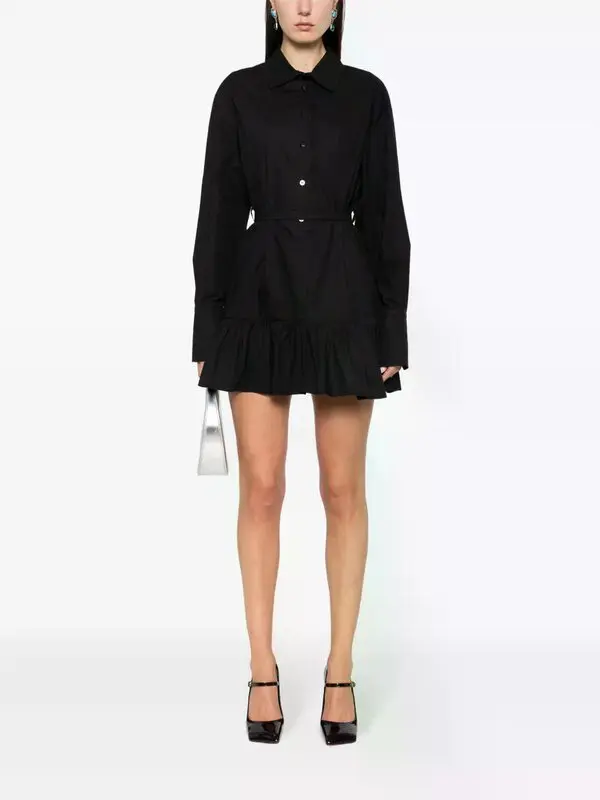 PATOU Ruffled Mini Shirtdress - Black