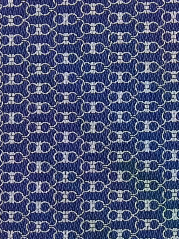 FERRAGAMO Gancini Print Neck Tie - Blue