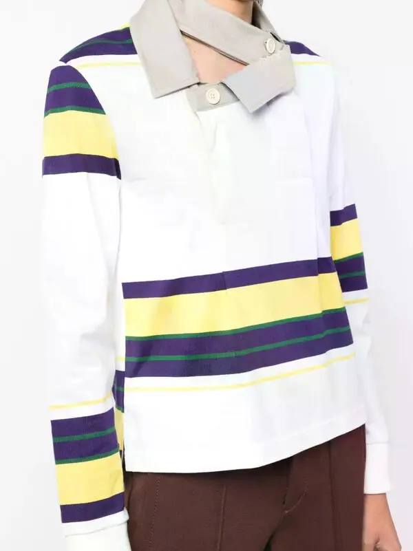 Kolor Deconstructed Collar Striped Sweatshirt