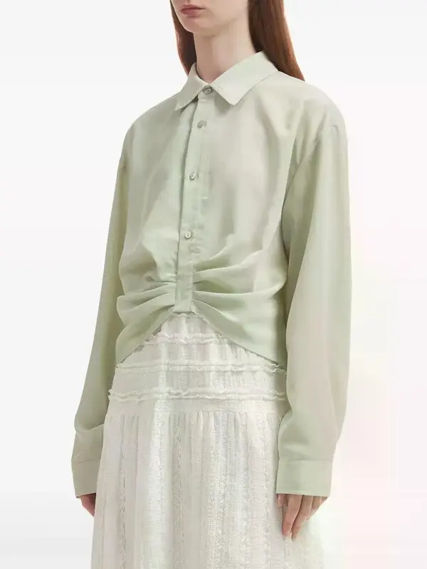 B+AB Ruched Long-sleeve Shirt - Green
