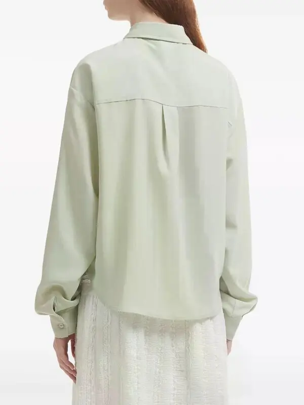B+AB Ruched Long-sleeve Shirt - Green