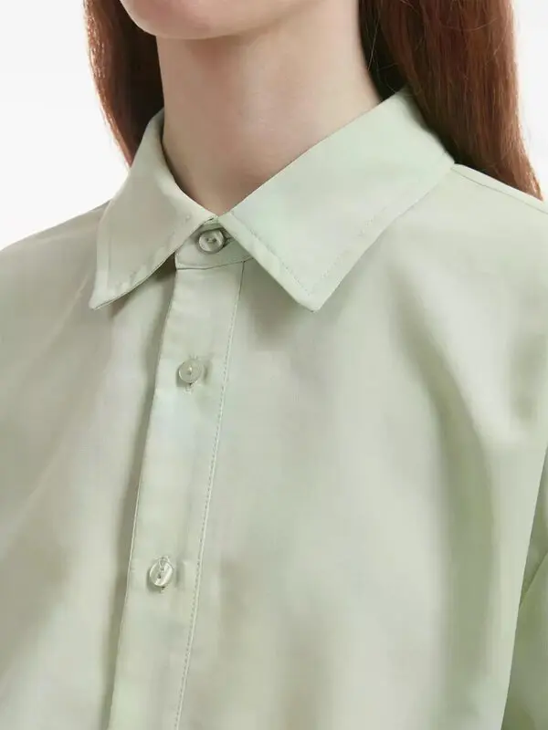 B+AB Ruched Long-sleeve Shirt - Green