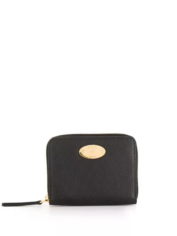 Mulberry Logo Plaque Zip-around Purse - Black