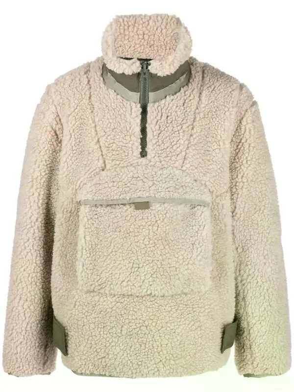 Sacai Faux-shearling Half-zip Sweatshirt