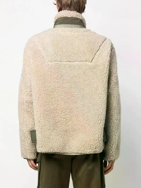 Sacai Faux-shearling Half-zip Sweatshirt