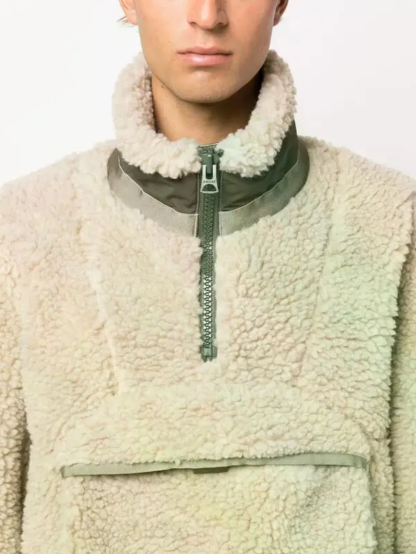 Sacai Faux-shearling Half-zip Sweatshirt
