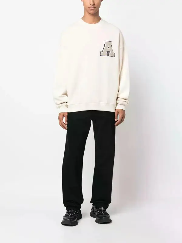 Axel Arigato Organic Cotton Crew Neck Sweatshirt With Logo Patch