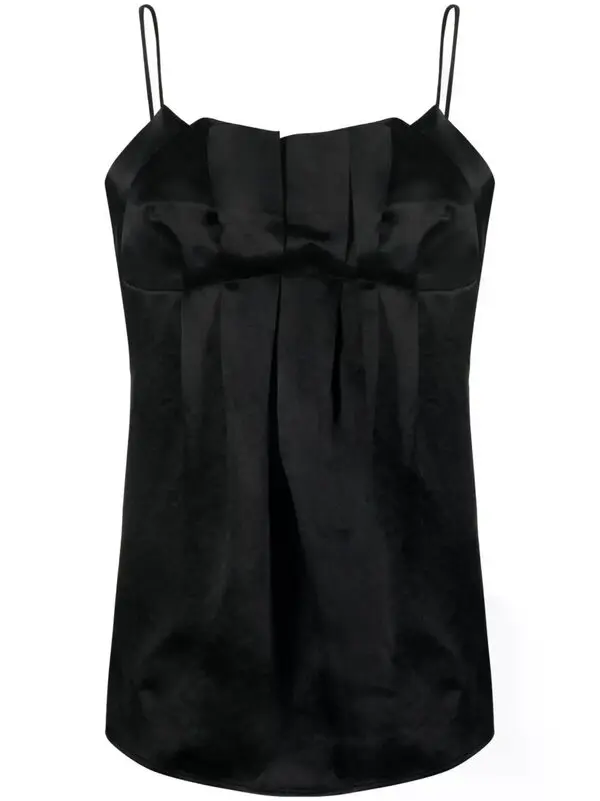 JIL SANDER Pleated Square Neck Vest Top