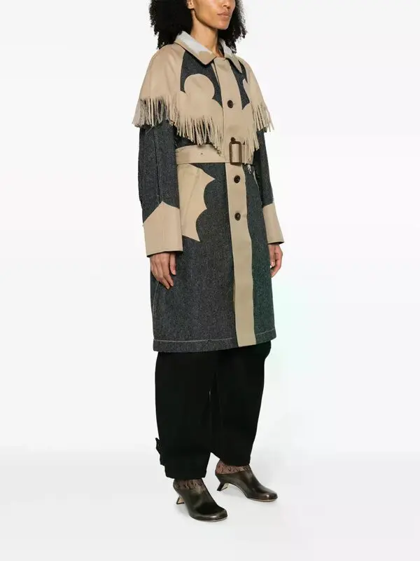 MAISON MARGIELA Fringed Panelled Single-breasted Coat