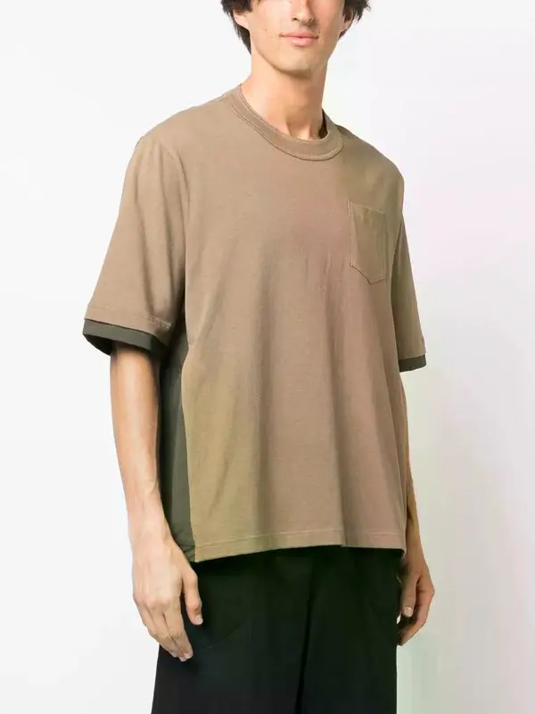 Sacai Colour-block Cotton T-shirt