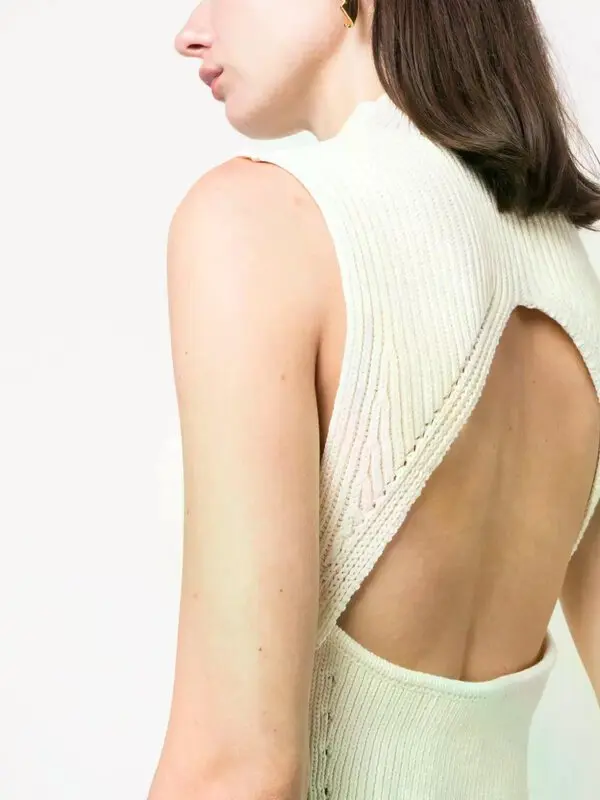 Gauchère Sleeveless Mock Neck Ribbed Top