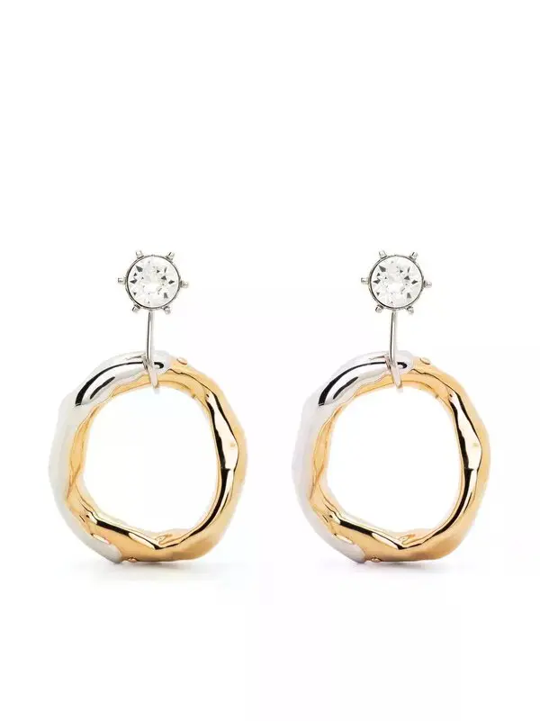 Colville Calamari Hoop Earrings With Crystal Embellishment