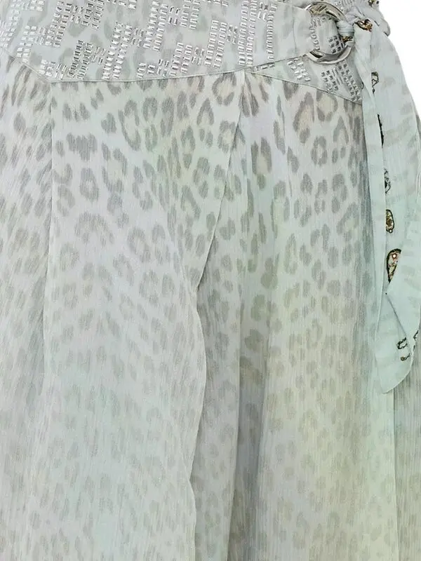 Camilla Asymmetrical Belted Trousers With Leopard Print