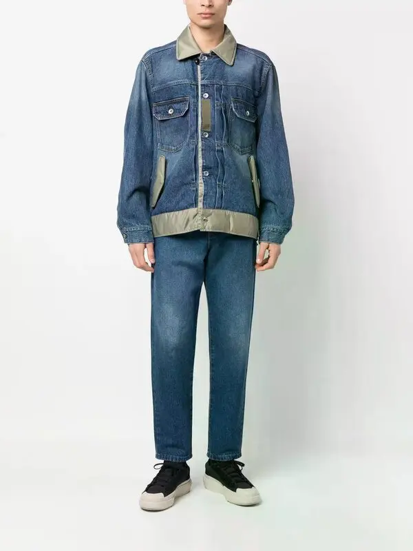 Sacai Contrasting-collar Denim Jacket