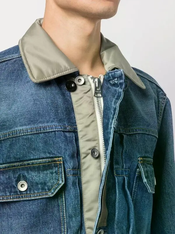 Sacai Contrasting-collar Denim Jacket