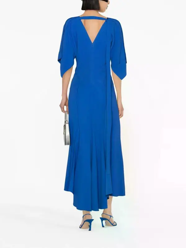 Victoria Beckham Draped-sleeve Midi Dress