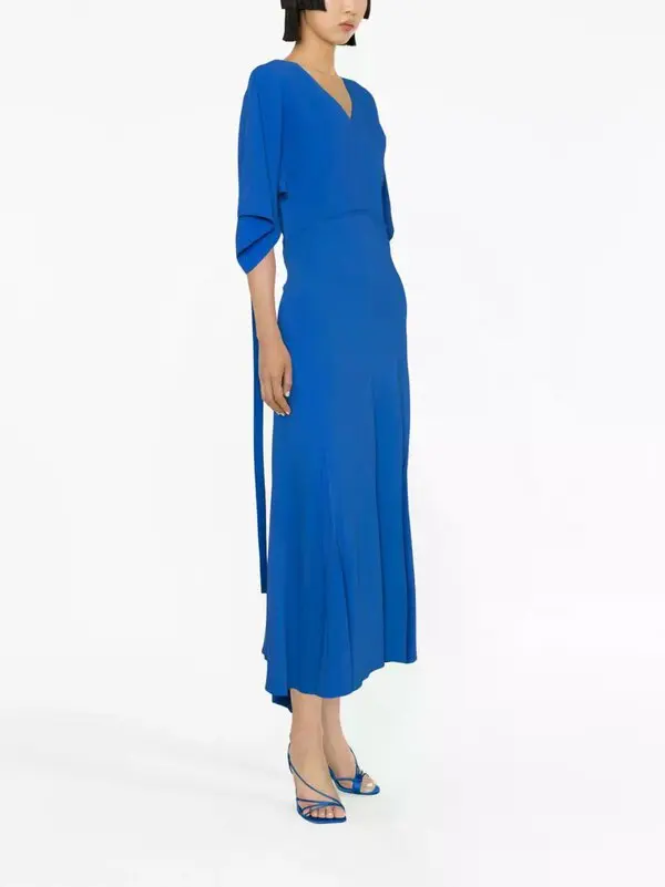 Victoria Beckham Draped-sleeve Midi Dress