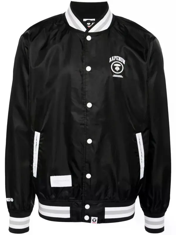 AAPE BY *A BATHING APE Striped Trim Bomber Jacket - Black