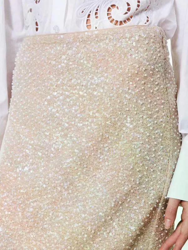 TWINSET Sequinned And Embellished Midi Skirt