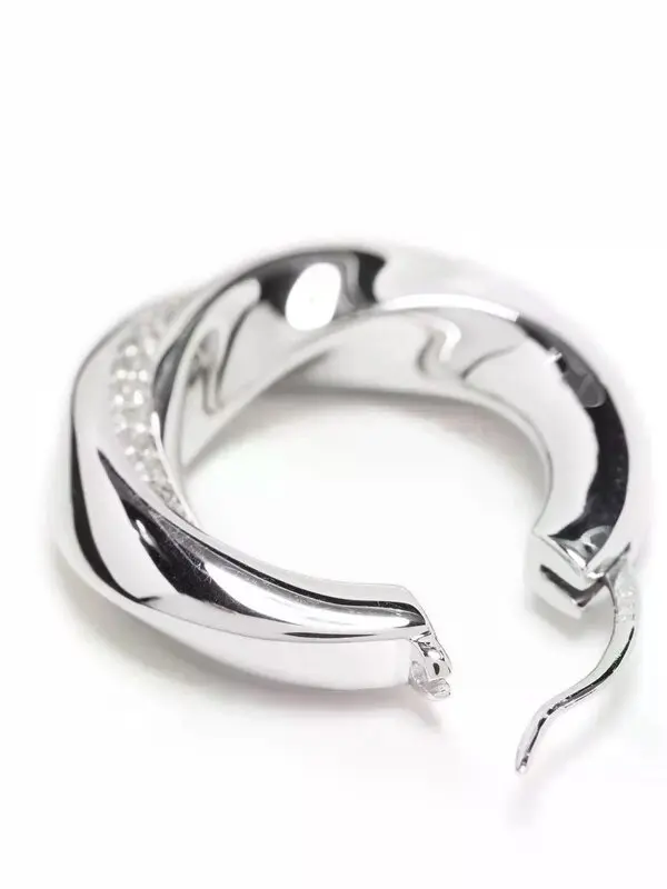 Tom Wood Infinity Crystal Rock Hoop Earrings - Silver