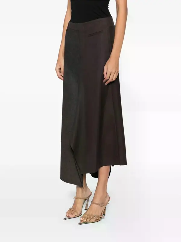 JNBY Asymmetric Wool Spliced Skirt
