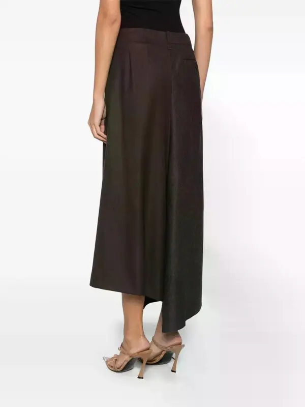 JNBY Asymmetric Wool Spliced Skirt