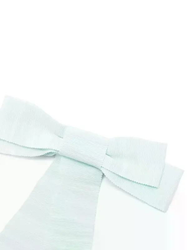 PARLOR Bow Detail Hair Clip With Logo Plaque