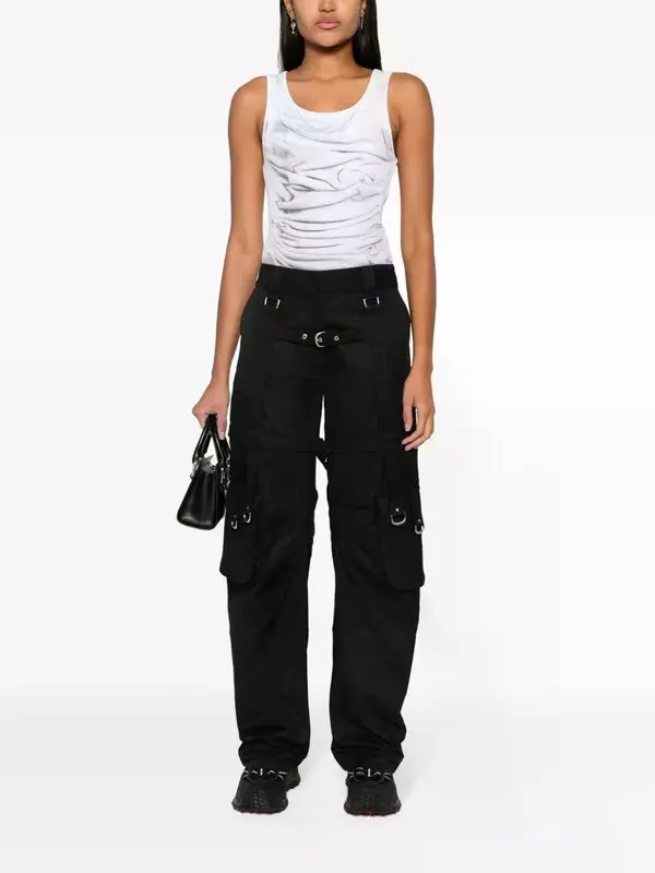 Off-White Cotton Straight-leg Cargo Trousers - Black