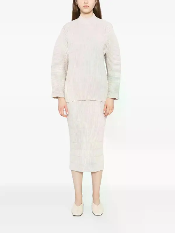 Issey Miyake Beige Recycled Polyester High Neck Jumper