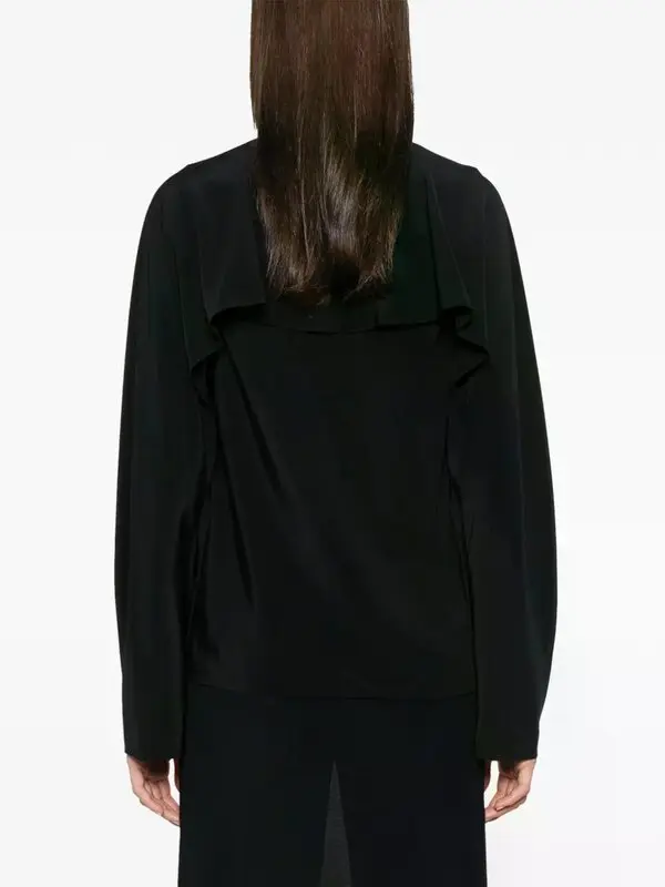 Helmut Lang Silk Crepe De Chine Layered V-neck Blouse - Black