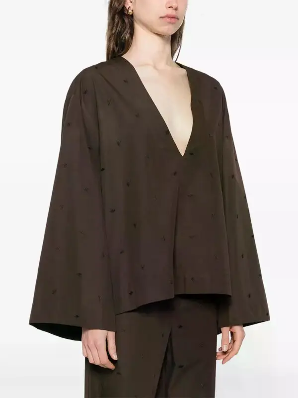 Attico V-neck Blouse With Embroidered Design