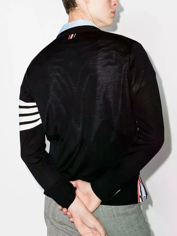 Thom Browne V-neck Cardigan With Signature Stripes
