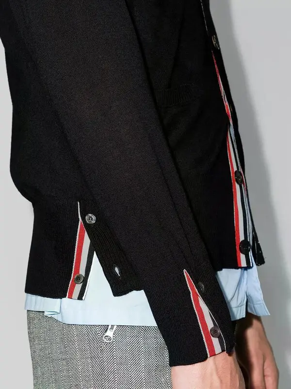 Thom Browne V-neck Cardigan With Signature Stripes