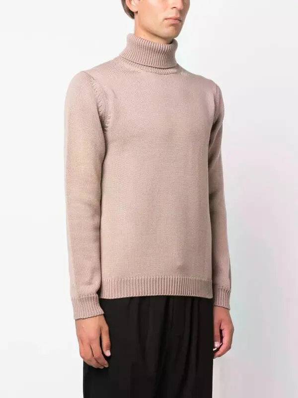 NUUR Roll Neck Merino Wool Jumper - Pink