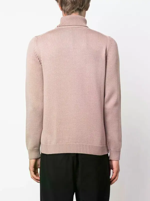 NUUR Roll Neck Merino Wool Jumper - Pink